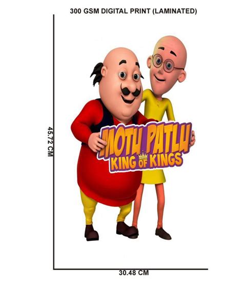 Yellow Alley Motu Patlu Cartoon Series Laminated Poster Paper Wall