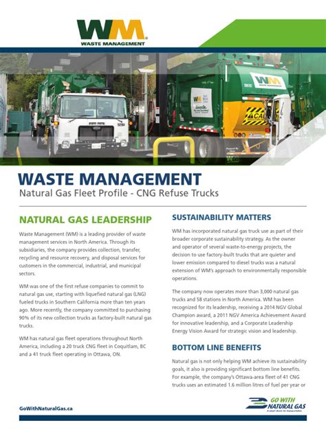 Waste Management Fleet Profile En Pdf Natural Gas Waste Management