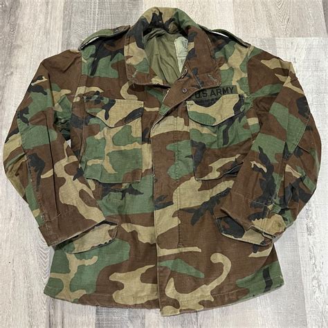 Vintage Us Army Cold Weather Double Layer Woodland Camo Field Jacket Xs