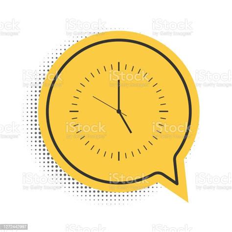 黑色時鐘圖標隔離在白色背景上時間圖示黃色語音氣泡符號向量向量圖形及更多一個物體圖片 一個物體 倒數 傳統 Istock