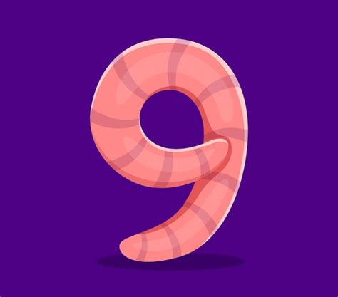 Premium Vector Halloween Font Number 9 Nine As Earthworm Monster