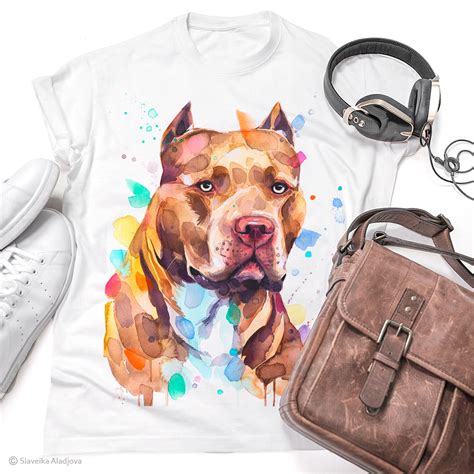 Тениска с куче Питбул