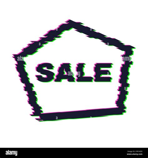 distorted glitch sale banner with error effect on the edges and in text