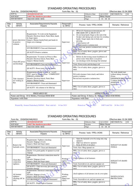 150 66kv Bus Shutdown Procedure Pdf Personal Protective Equipment
