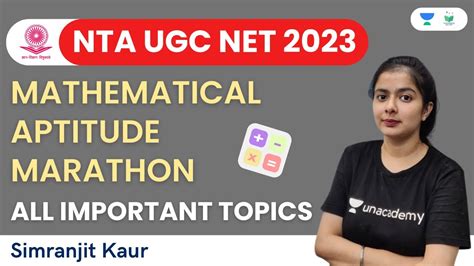 Mathematical Aptitude Marathon All Important Topics Nta Ugc Net