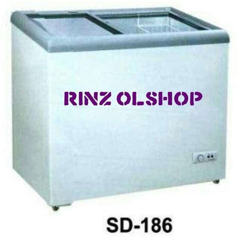 Promo Gea Sliding Flat Glass Freezer Sd 186 Kulkas Pembeku Terbaik