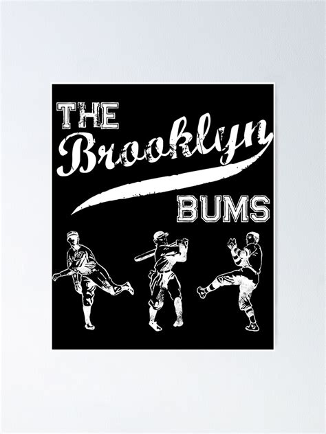 Classic Brooklyn Bums New York Baseball Fan Retro Vintage Poster For