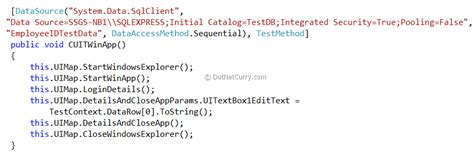 coded ui test convert normal cuit to data driven cuit using visual