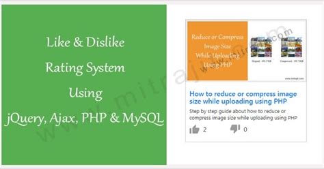 Like Dislike Rating System Using Jquery Ajax Php And Mysql ~ Tech Blog