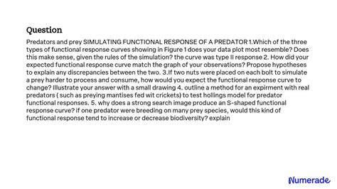 Solved Predators And Prey Simulating Functional Response Of A Predator