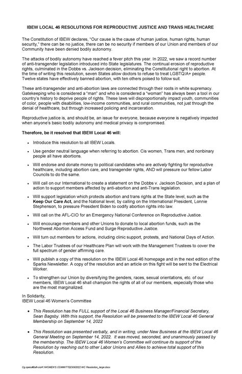 National Mobilization For Reproductive Justice Labor Involvement In
