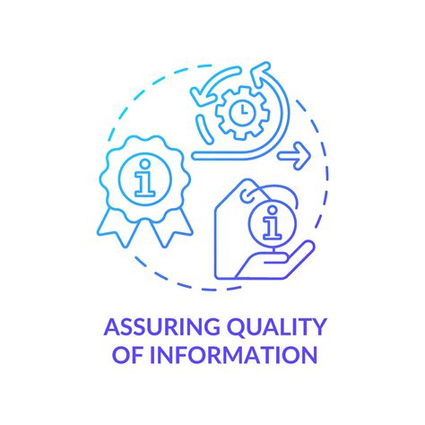 Assuring Quality Of Information Blue Gradient Concept Icon Role Of Information Industry
