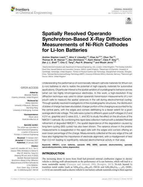 Pdf Spatially Resolved Operando Synchrotron Based X Ray Diffraction Measurements Of Ni Rich