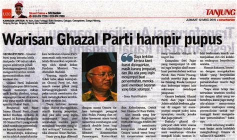 Warisan Ghazal Parti Ghazal Parti Dari Akhbar Sinar Harian