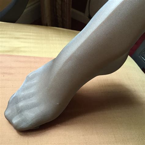 Sheer Satin Shiny Glossy Liquid Silk Control Top Tights 2 Pair Of