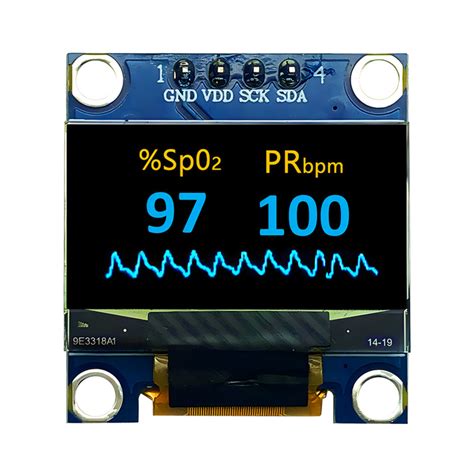 4 Header Pin 0 96 Inch Oled Display Module 128x64 Pixel I2c Interface Yellow Blue Color