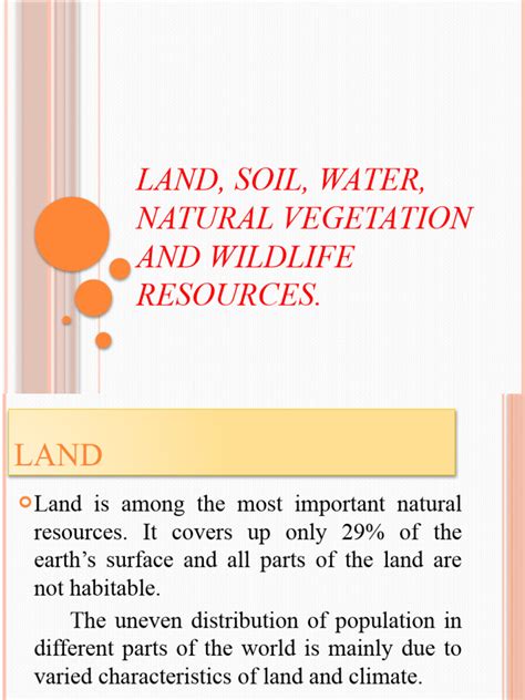 Land Soil Water Natural Vegetationand Wildlife Resources Pdf Soil