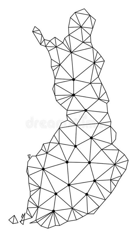 Polygonal Carcass Mesh Vector Map Of Lebanon Stock Vector
