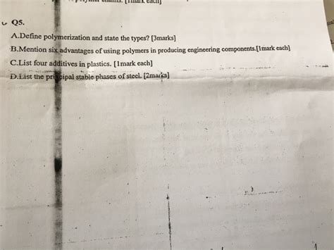 Solved Define Polymerization And State The Types Mention