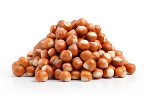 Premium Ai Image Heap Of Tasty Hazelnuts Food On White Background