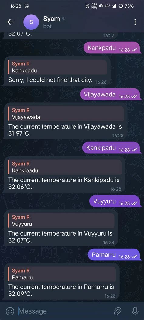 Syam Sundar P On Linkedin Chatbot Telegrambot Internship Aimer Techinnovation