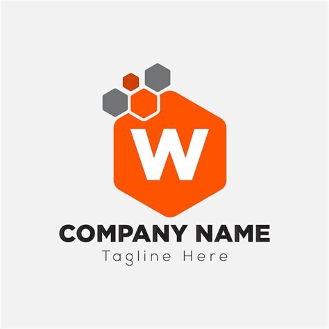 추상 W 문자 현대 초기 문자 표시 로고 디자인 프리미엄 벡터