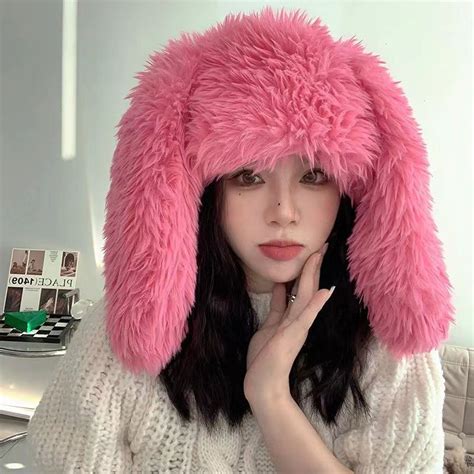 방한모자 페이크 퍼 키치 버니햇 토끼모자 여성 겨울 부드러운 귀달이 모자 방한모 위시버킷