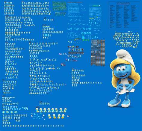 Smurfette Sprite Sheet Sonic Advance Style Update By Naufaldz14 On Deviantart