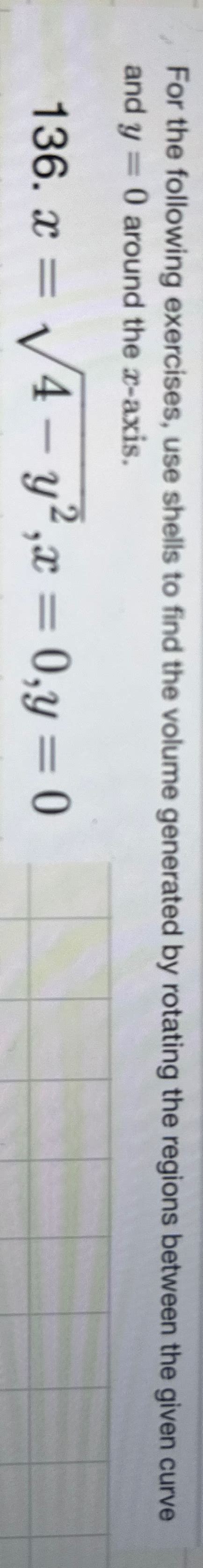 solved for the following exercises use shells to find the