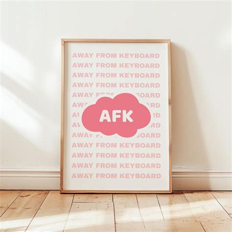 Afk Away From Keyboard Printable Wall Art Cozy Game Gaming Poster