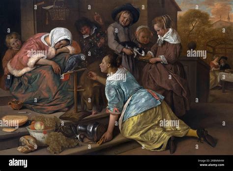 Effects Of Intemperance Jan Steen Circa 1663 5 Stock Photo Alamy