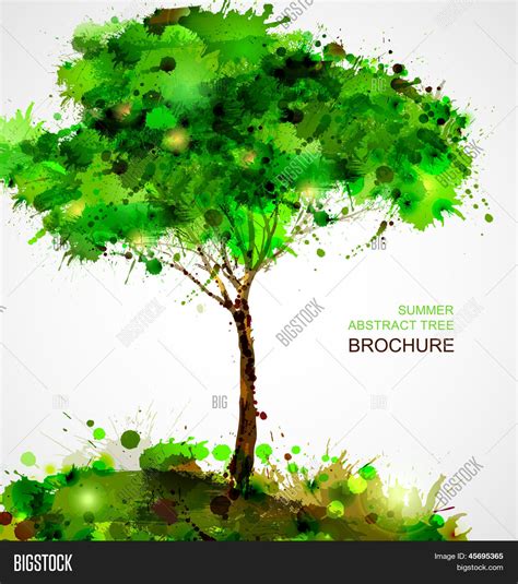 Green Abstract Tree Vector Photo Free Trial Bigstock