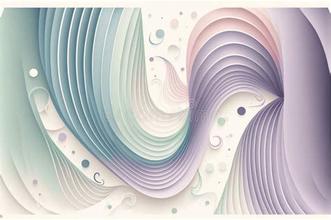 Abstract Art Of Curve Line In Pastel Color Pattern Stock Illustration