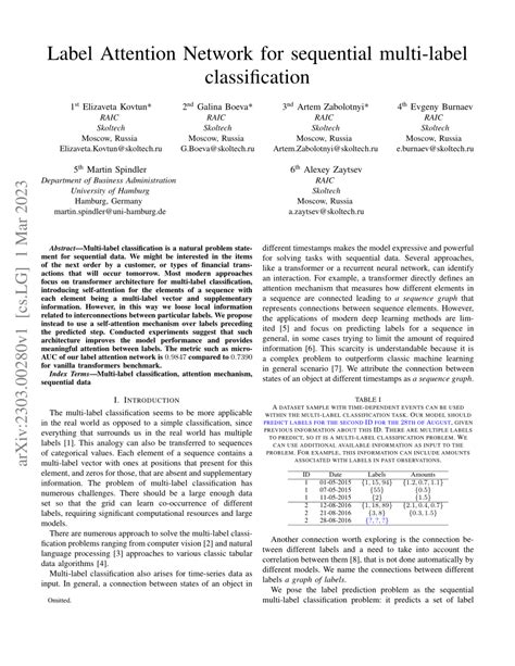 Pdf Label Attention Network For Sequential Multi Label Classification