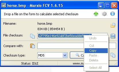 CheckSum Marxio File Checksum Comparing Checksum Between Two Files