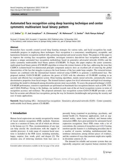 Automated Face Recognition Using Deep Learning Technique And Center Symmetric Multivariant Local