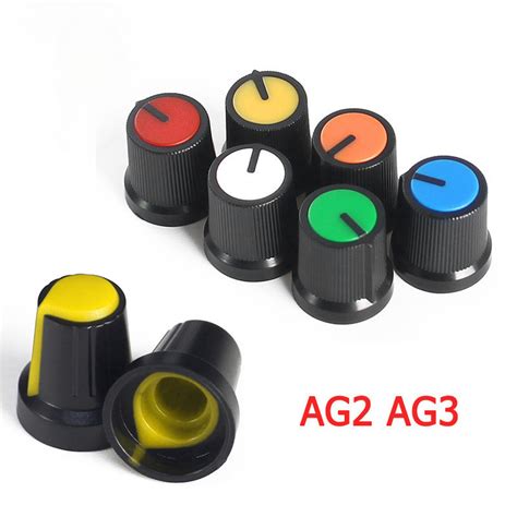 Wh148 Potentiometer Knob Kit Ag2 Ag3 Plastic Knobs Cap Red Yellow Blue