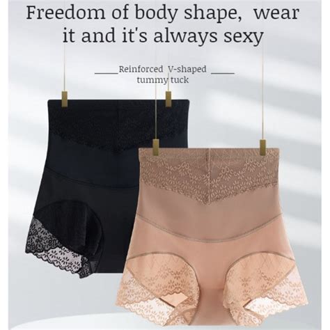 Ice Silk Nonmarking Highwaist Buttock Lifting Panties Shopee Malaysia