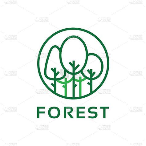 森林模板设计，符号，图标