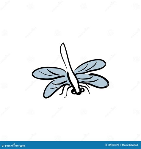 Lib lula Negra En El Fondo Blanco Aislado Ejemplo a Mano Del Vector Stock de ilustración