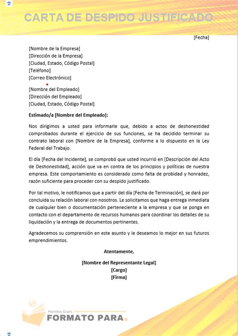 Carta De Despido Justificado Ejemplos Formatos【 2024