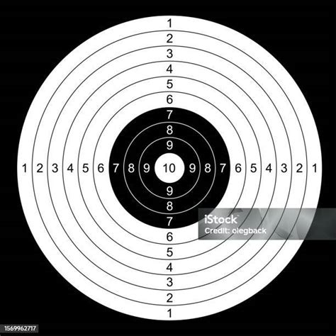 사격장 번호가 있는 백지 라운드 대상 템플릿입니다 사격 연습을 위한 벡터 서클 클린 타겟 10에 대한 스톡 벡터 아트 및 기타 이미지 10 개념 검은색 Istock