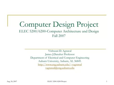 PPT Computer Design Project ELEC 5200 6200 Computer Architecture And