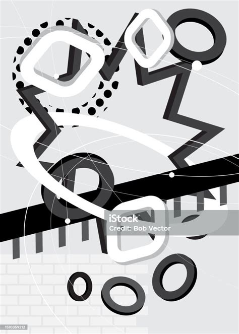 흑백 빈티지 기하학적 추상 그래픽 미니멀 복고풍 테마 배경 기하학적 요소 포스터 표지 배경 배너 디자인을 위한 모양 템플릿 가리기에 대한 스톡 벡터 아트 및 기타 이미지