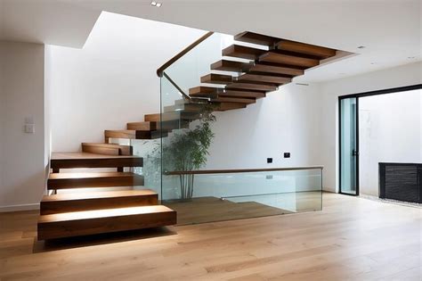 Floating Staircase Design Premium Ai Generated Image