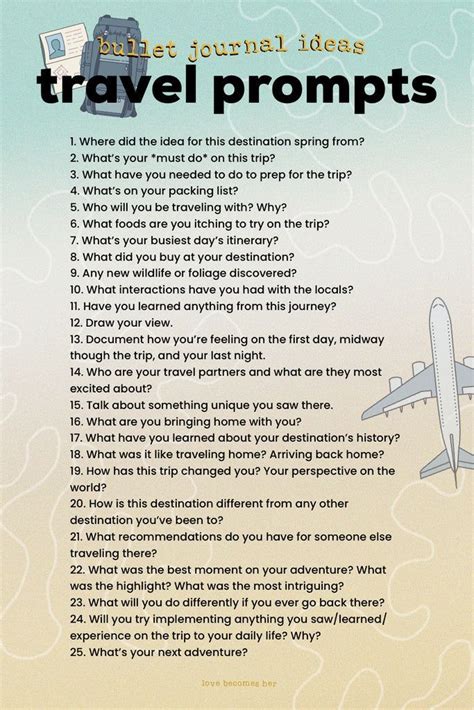 List Blog Post For Travel Journalers With Twenty Five Prompt Ideas To