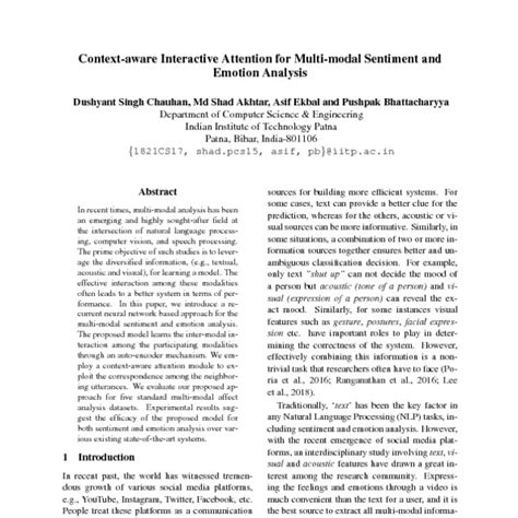 Context Aware Interactive Attention For Multi Modal Sentiment And Emotion Analysis Acl Anthology