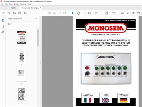 Monosem Electromagnetic Row Cut Off System User Manual Pdf Heydownloads Manual Downloads