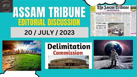 Assam Tribune Newspaper Analysis 20 July 2023 APSC YouTube