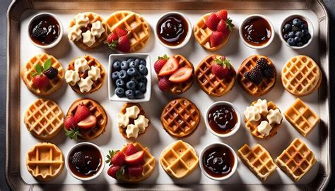 Premium Photo Overhead Shot Of A Platter Of Assorted Mini Waffles